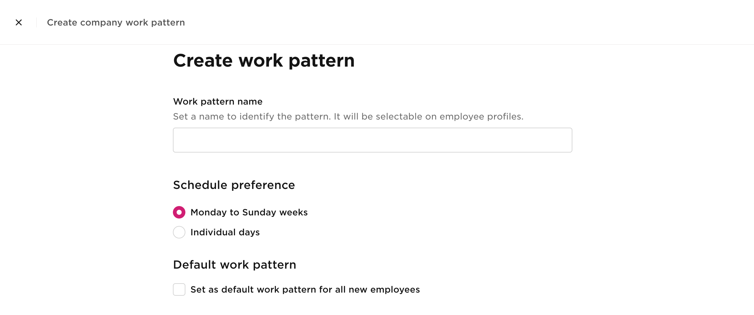 Set work patterns – UK Payroll