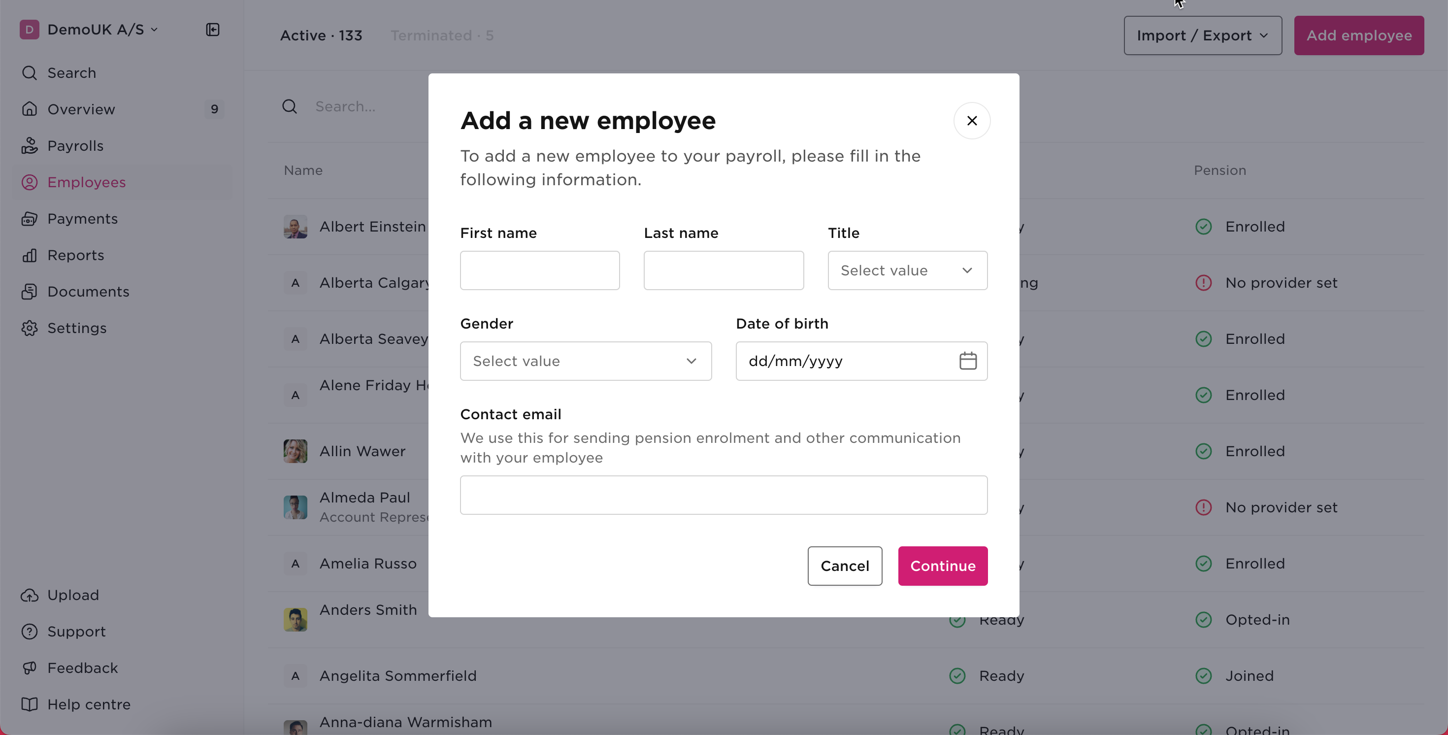 Add an employee – UK Payroll