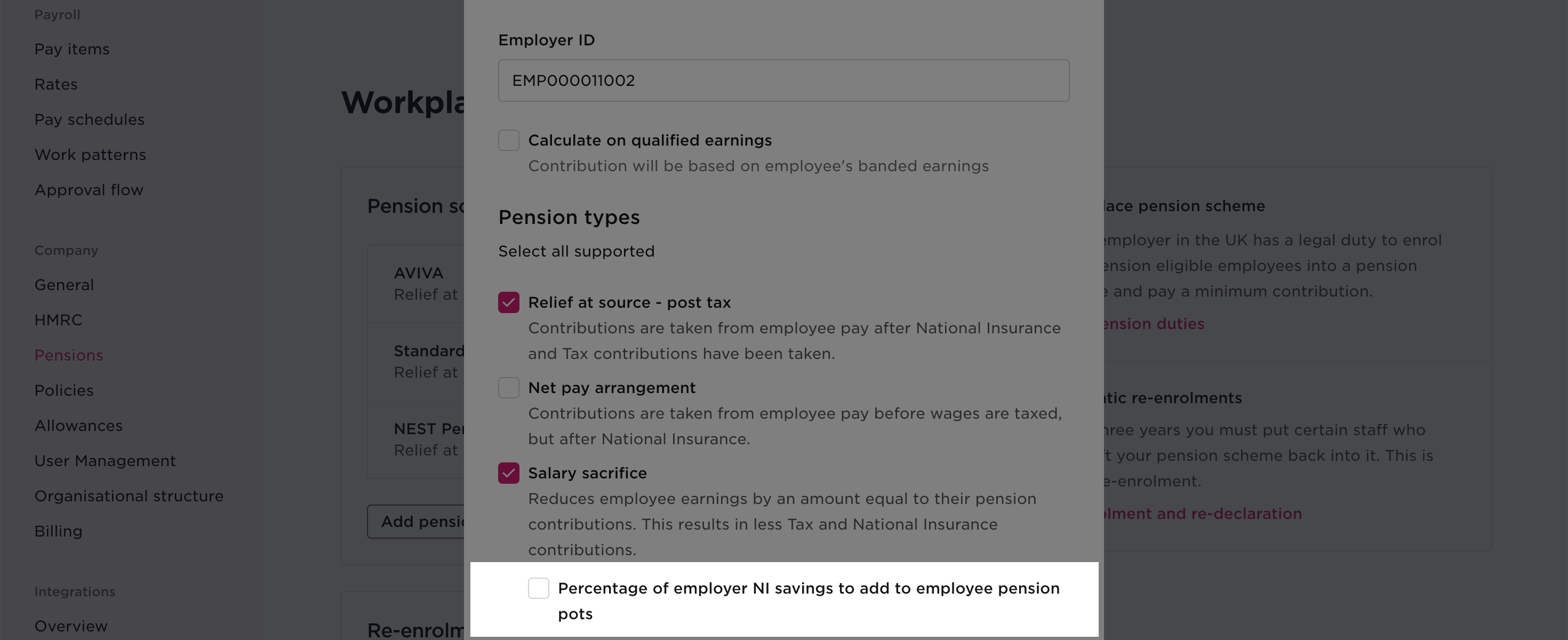 Set up enhanced employer pension contributions – UK Payroll