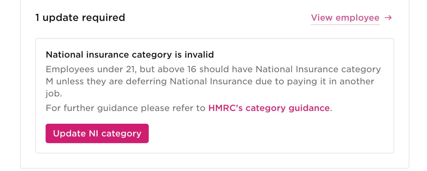 Update National Insurance categories – UK Payroll