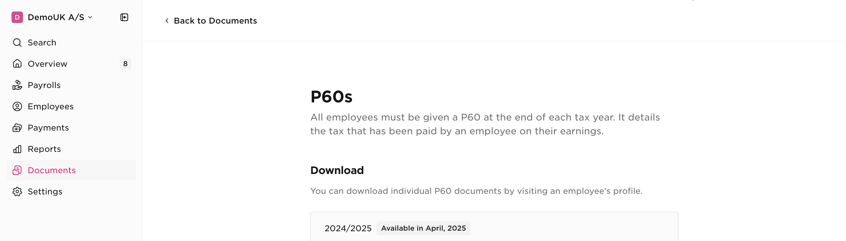 Send P60s – UK Payroll