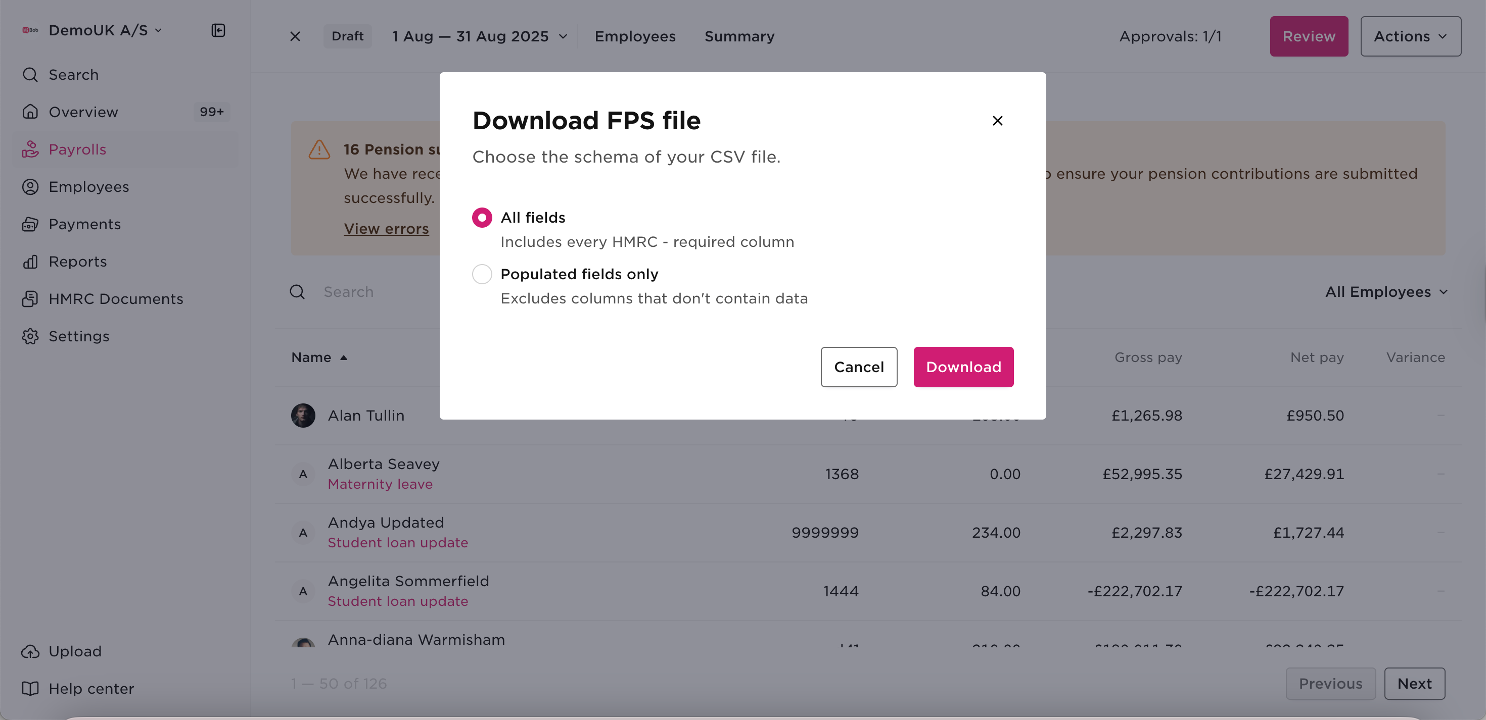 September 2025 Release Notes – UK Payroll